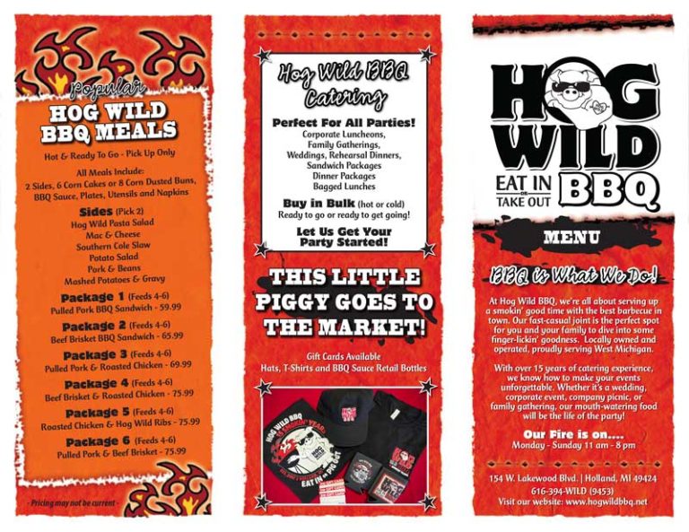 Hog Wild BBQ Menu Holland, Michigan | Holland Restaurant